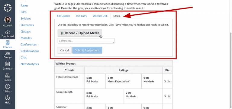 How to Upload Assignments in Canvas - North Orange Continuing Education