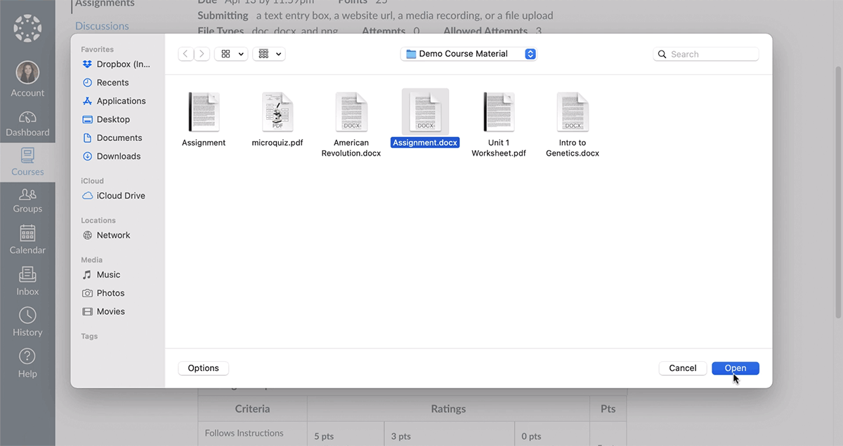How to Upload Assignments in Canvas - North Orange Continuing Education